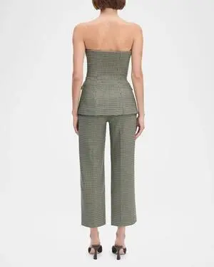 FAVORITE DAUGHTER Phoebe Houndstooth Bustier - Gray