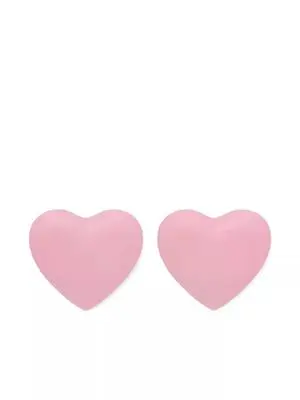 Moschino Heart-Shaped Clip-On Earrings Silver