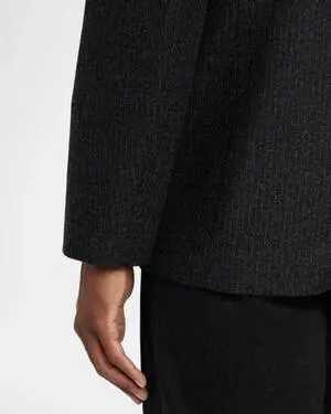 FRAME Apos;s Pinstripe Wool Blazer - Dark Grey