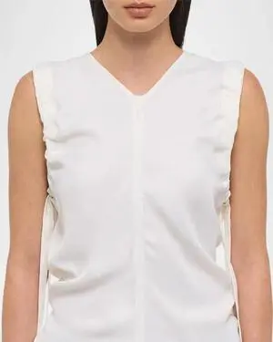 Helmut Lang Ruched Sleeveless Top - Ivory - C05