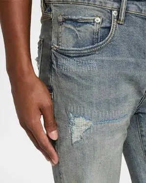 PURPLE BRAND Ripped And Repaired Skinny Jeans - Indigo