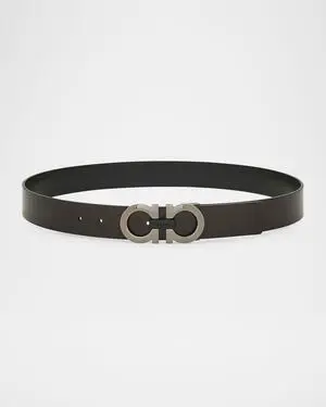 FERRAGAMO Gancini Reversible Leather Belt T.moro