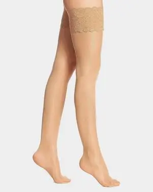 Wolford Satin Touch Stay-Up Thigh-Highs Gobi