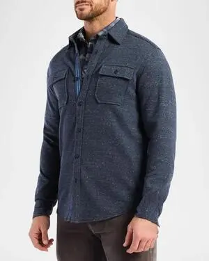 Robert Graham Apos;s Vigano Pocket Knit Button-down Shirt - Blue