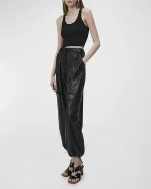 Simkhai Vegan Leather Cargo Pants - Black