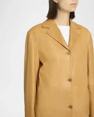 THE ROW Fabian Single-breasted Leather Jacket - Brown