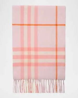Burberry Giant Check Cashmere Scarf Sugar Pink