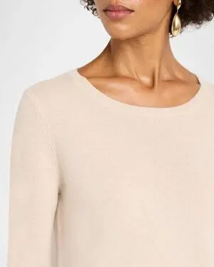 Neiman Marcus Cashmere Knit Top - Bone