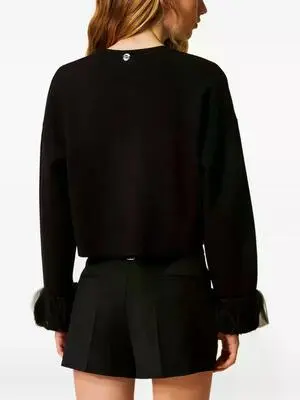 TWINSET Knit Jacket With Organza Cuffs