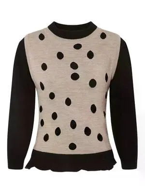 Moschino Polka-dot Ruffled Sweater