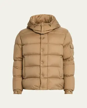 Moncler Maya Hooded Down Puffer Jacket - Beige