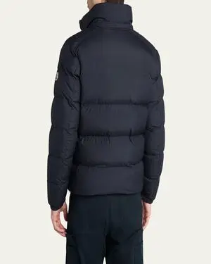 Moncler Bouvaque Tricolor-trim Down Jacket - Navy