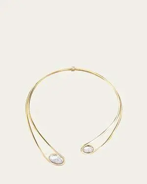 Moritz Glik 18k Yellow Gold Cascavel Choker Necklace With Diamonds - Yg