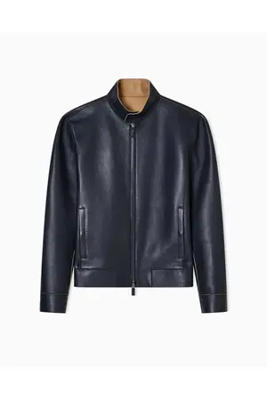 Emporio Armani Icon Nappa Lambskin Blouson - Navy