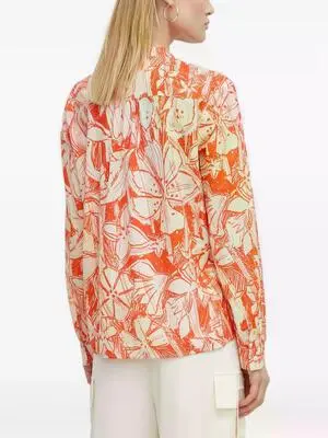 Marc O'polo Floral-print V-neck Blouse - Orange