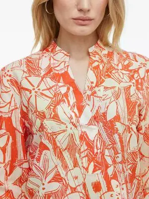 Marc O'polo Floral-print V-neck Blouse - Orange