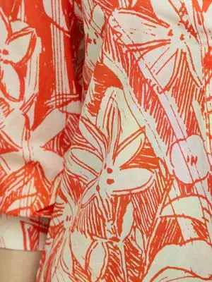 Marc O'polo Floral-print V-neck Blouse - Orange