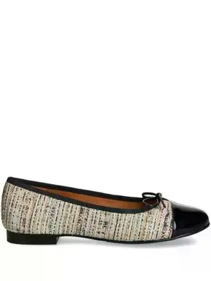 BILLI BI Tweed Cap-toe Flat Pumps