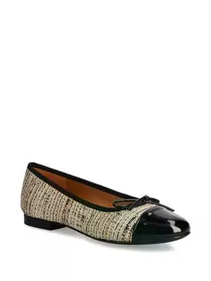 BILLI BI Tweed Cap-toe Flat Pumps