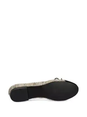 BILLI BI Tweed Cap-toe Flat Pumps