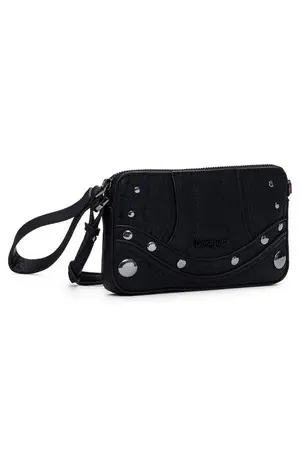 Desigual Embroidered Faux Leather Crossbody Bag
