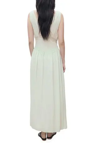 Mango Lace Trim Sleeveless Maxi Dress