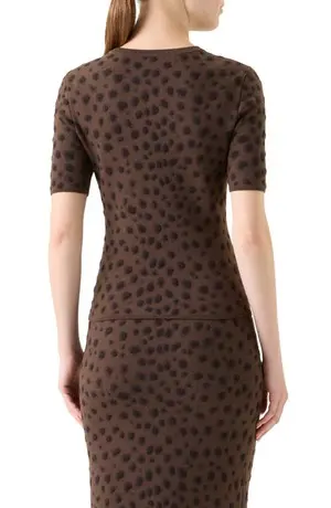 Akris Leopard Stretch Wool Sweater