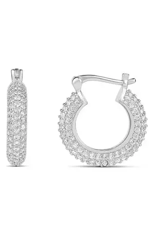 SHYMI Pavé Cubic Zirconia Hoop Earrings Silver