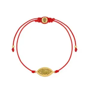 KARMA AND LUCK Spirit’s Innovation Evil Eye Peridot String Bracelet - Red
