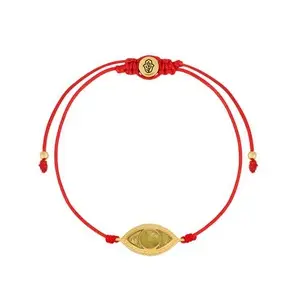 KARMA AND LUCK Spirit’s Innovation Evil Eye Peridot Red String Bracelet - Red/gold