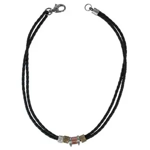 Trafalgar Nasher Vegan Leather Beaded Necklace