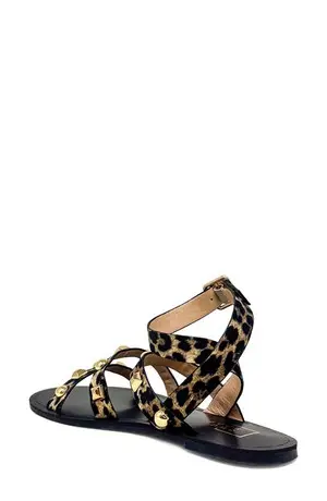 SHU SHOP Daphne Studded Gladiator Sandals - Leopard Print