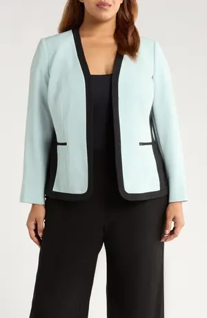 KASPER Contrast Trim Blazer-style Jacket