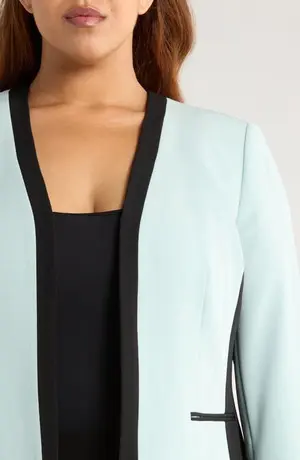 KASPER Contrast Trim Blazer-style Jacket
