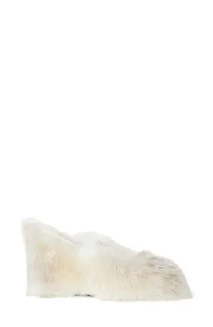 Fendi Acro Genuine Shearling Wedge Mule Sandal