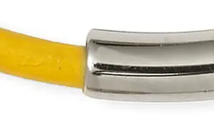 Lady Grey Leather Cord Bracelet - Silver/yellow