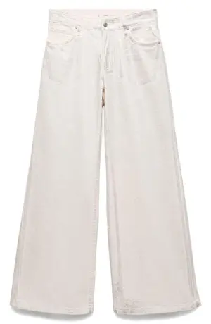 Mango Metallic Finish Wide-leg Jeans