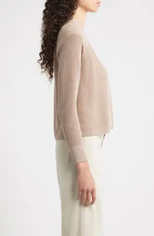 Eileen Fisher Organic Cotton & Silk Rib Cardigan