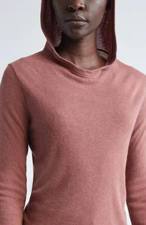 Rick Owens Rib Crop Hoodie - Rosewood