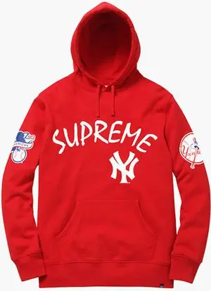 Supreme Yankees Hooded Sweatshirt - Red