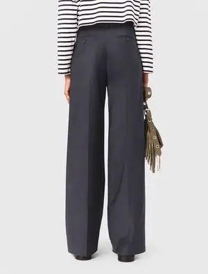 Maje Straight-cut Suit Trousers With Chain Detail