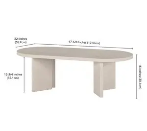 HUDSON&CANAL Alma 48' Wide Oval Coffee Table