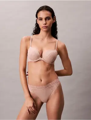 Calvin Klein Perfectly Fit Lace Push Up Plunge Bra - Cedar