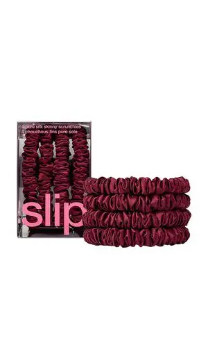 Slip Skinny Scrunchies Set Of 4 - Maroon