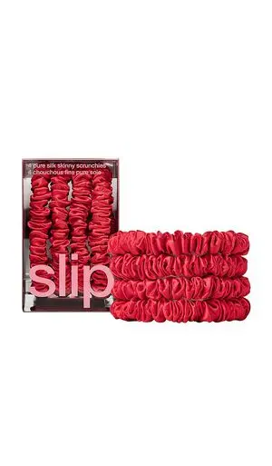 Slip Skinny Scrunchies Set Of 4 - Red