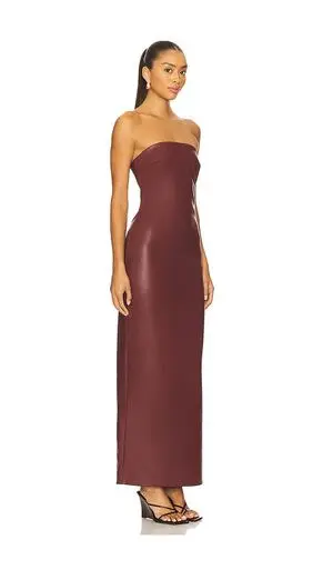 NAKEDVICE The Allegra Strapless Faux Leather Dress