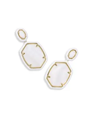 Kendra Scott Daphne Enamel Drop Earrings - Gold/white