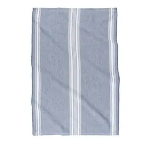 KAF HOME Strada Turkish Reversible Terry Kitchen Towel - Blue