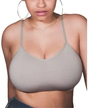 BRABAR Soft Convertible Crop Top Halter Bralette - Ash