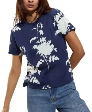 Cynthia Rowley Everyday Cotton Tee - Navy/white